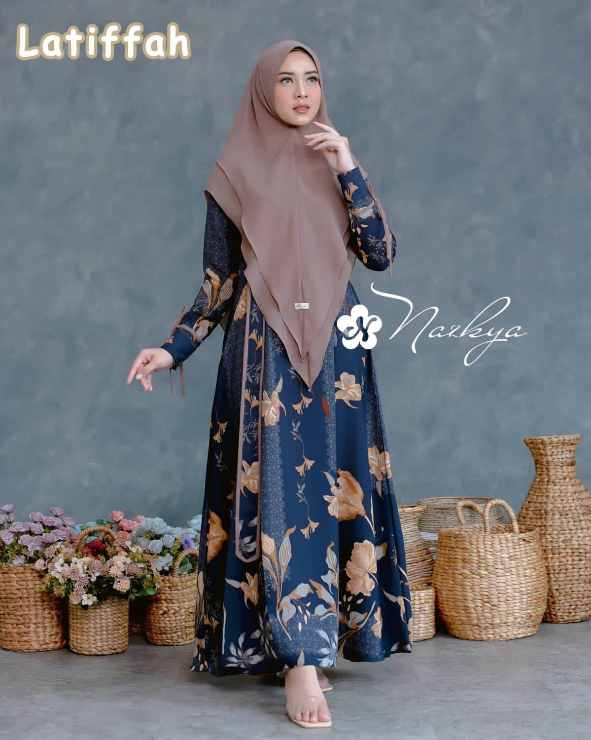 LATHIFAH SET BY NAZKIYA HIJAB, SET HIJAB MEWAH ELEGAN | Lazada Indonesia