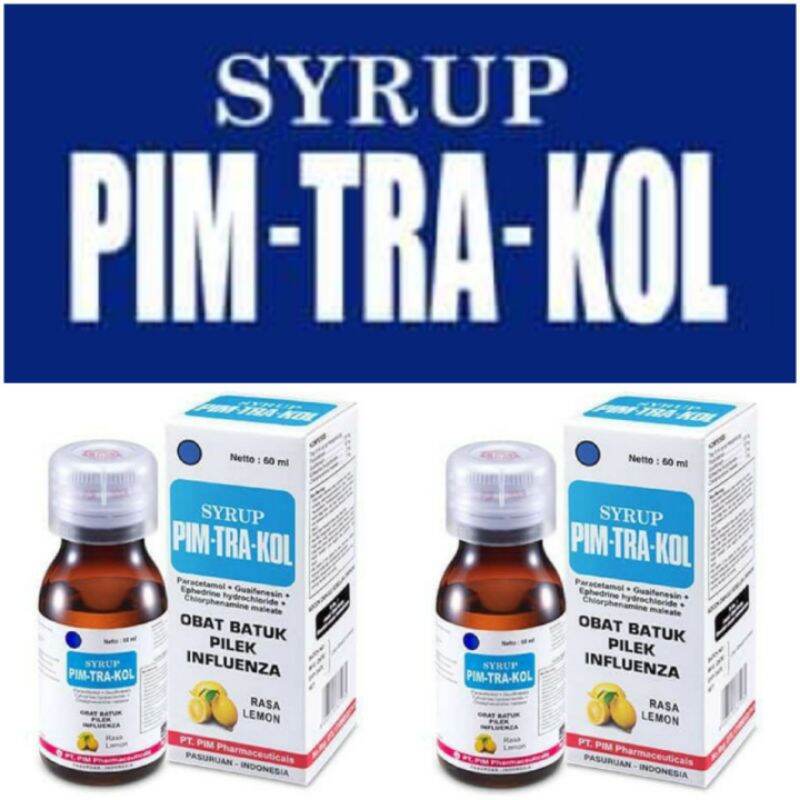 PIM-TRA-KOL Pimtrakol Syrup Rasa Lemon Meringankan Batuk , Pilek ...