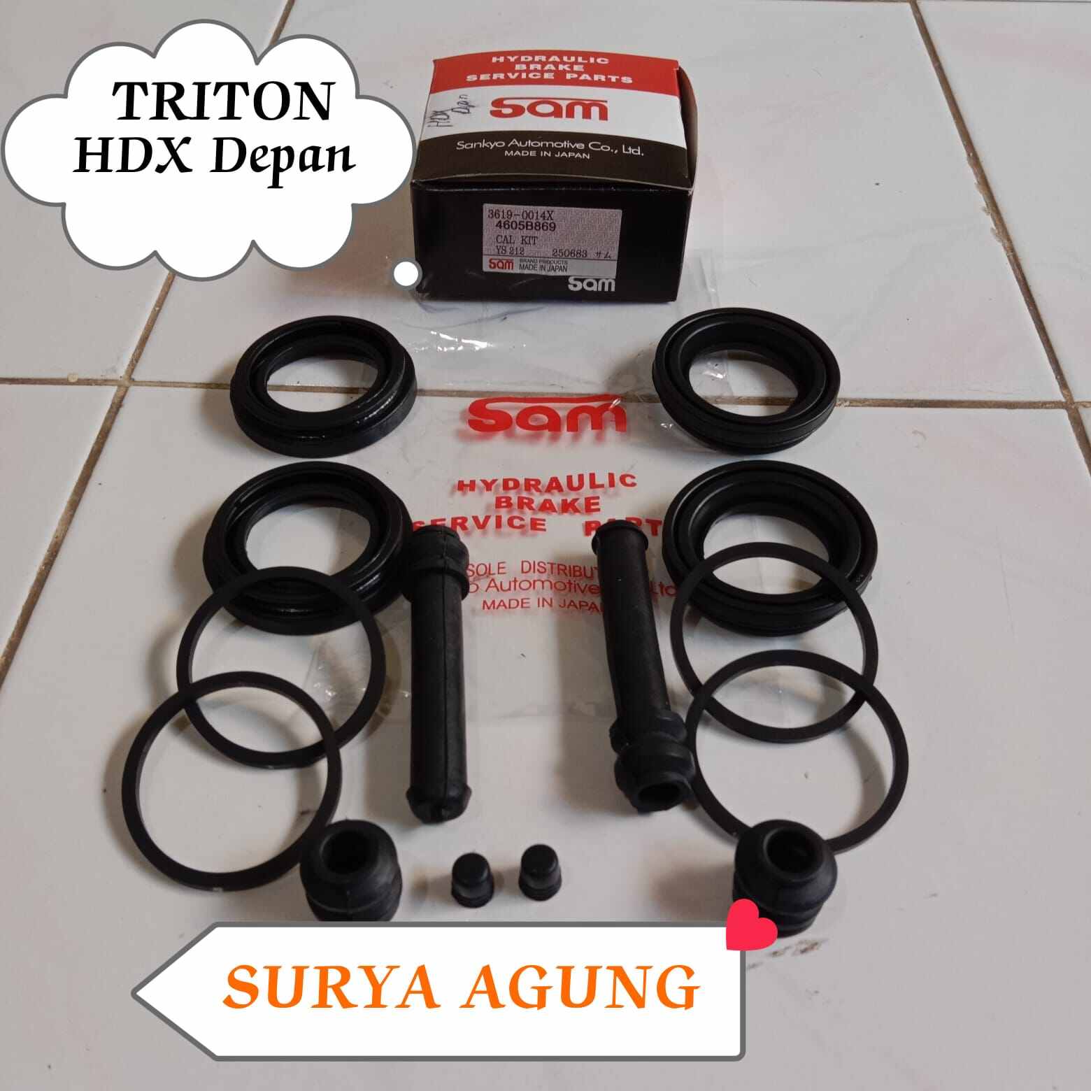 CALIPER KIT KARET SEAL REM CAKRAM DEPAN MITSUBISHI TRITON HDX NEW ...