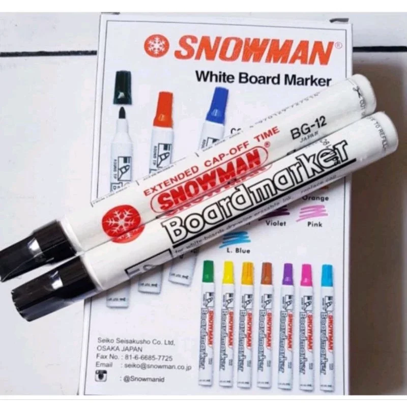 SPIDOL SNOWMAN BOARDMAKER WHITE BOARD BG12 ISI 12 PCS | Lazada Indonesia