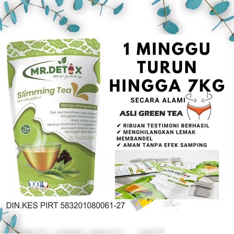 MR DETOX SLIMMING TEA teh pelangsing aman untuk pencernaan | Lazada ...