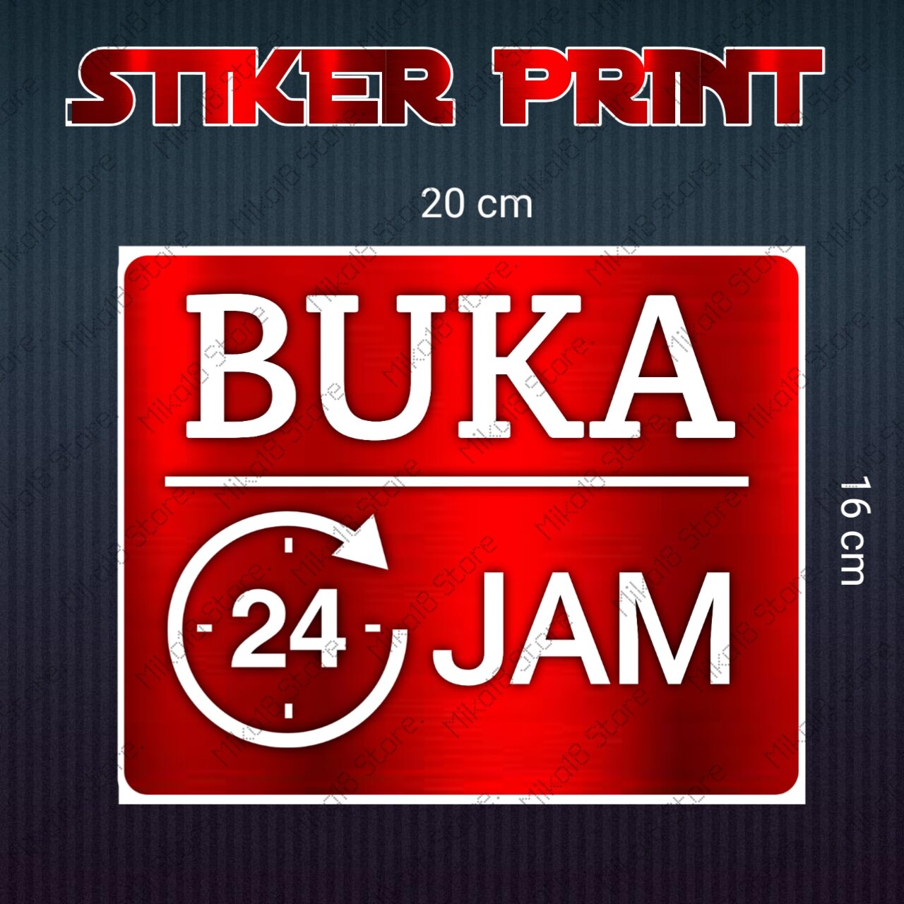 Stiker Print Buka 24 Jam Laminasi Glosy | Lazada Indonesia