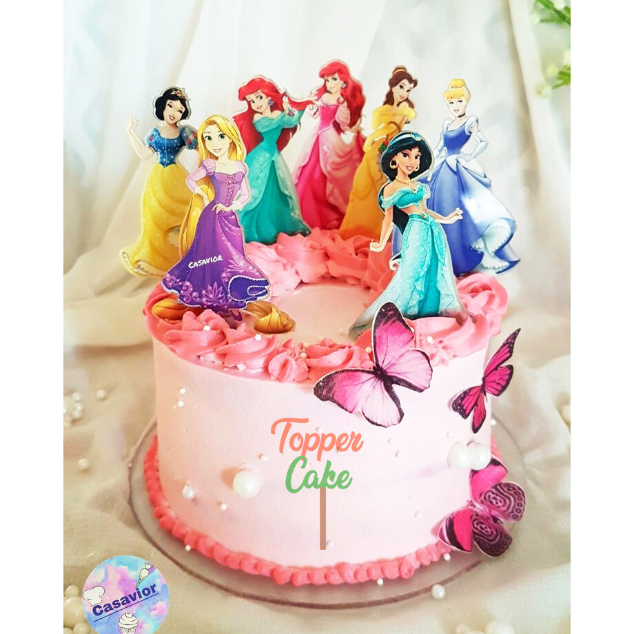 Topper Cake Princess gratis tambah nama, usia dan foto/Hiasan kue ulang ...