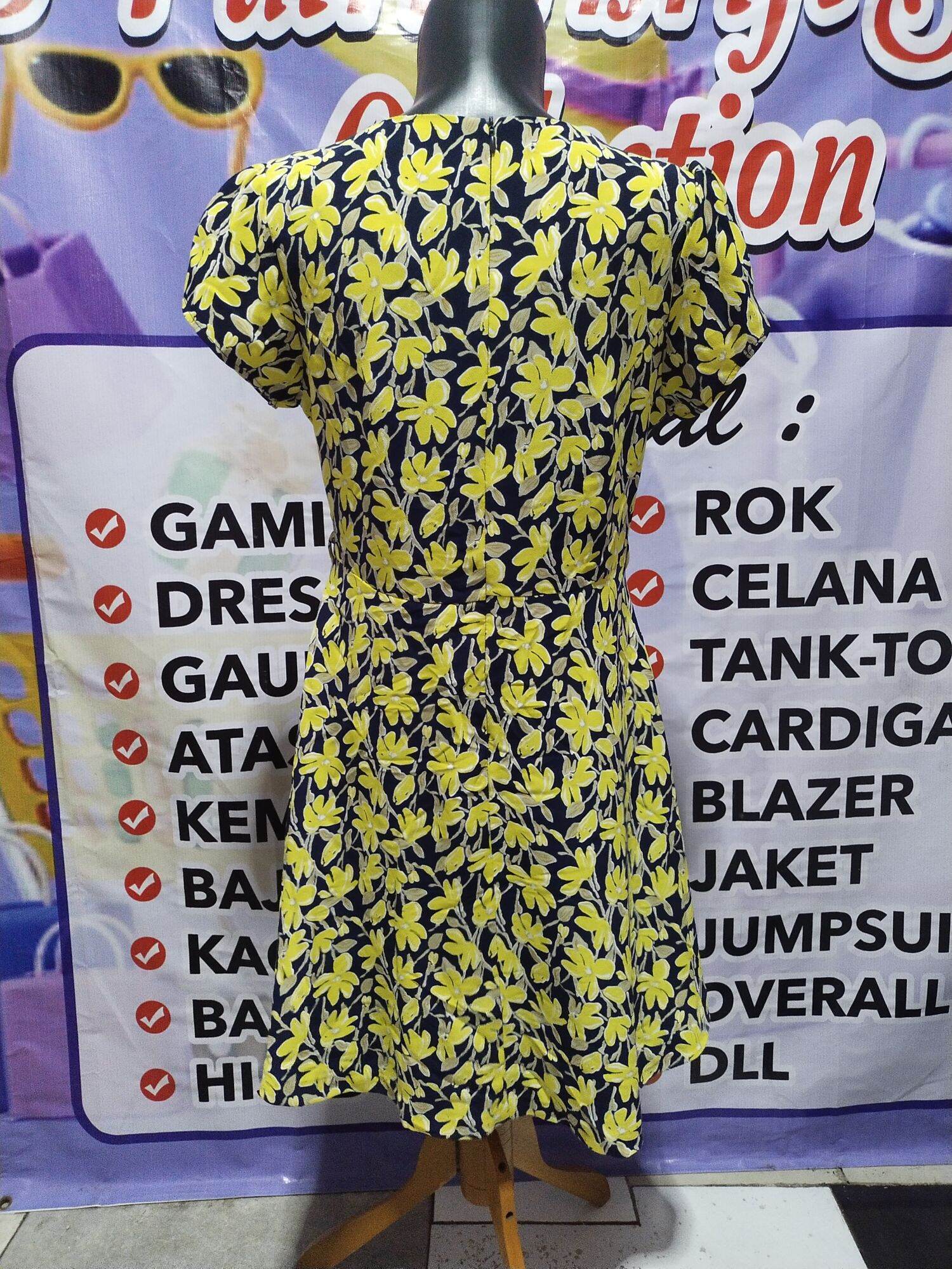 Minidress bunga kuning brand (Ld 90cm) PB 87cm | Lazada Indonesia