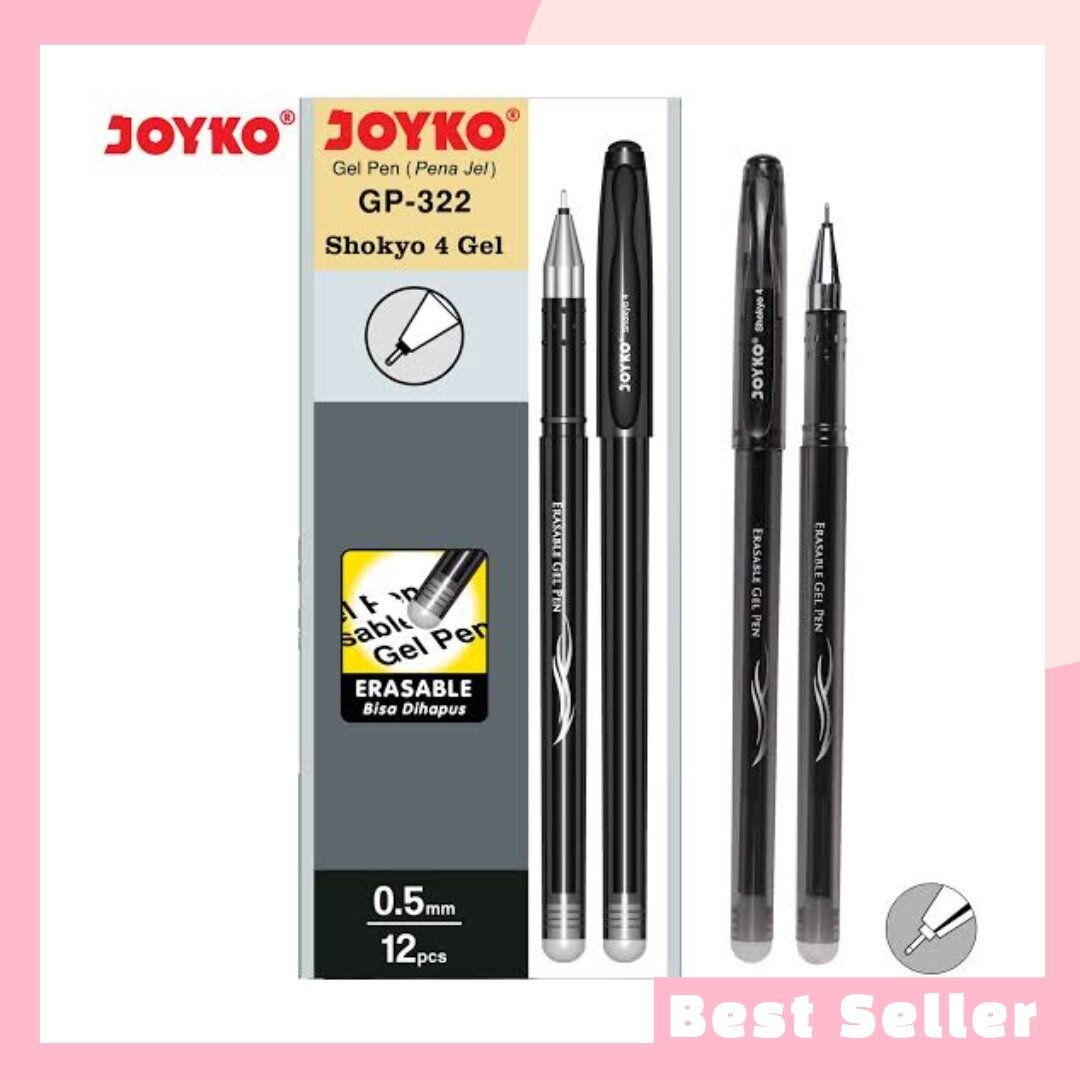 Pulpen Erasable Gel Pen Joyko Shokyo 4 GP-322 0.5mm Bisa Dihapus Tinta ...