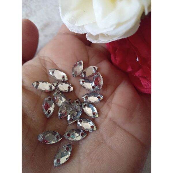 Diamond tetes bening premium, payet jahit, diamond tempel // 50 pcs ...