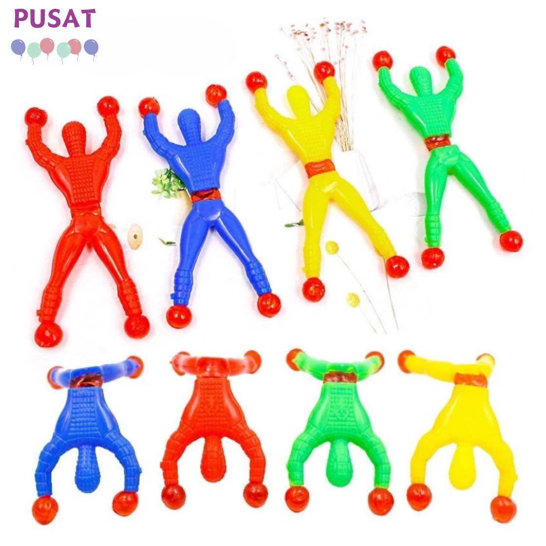 Mainan STICKY MAN (ISI 5) Tempel Kaca Dinding Spiderman Climbing Wall ...