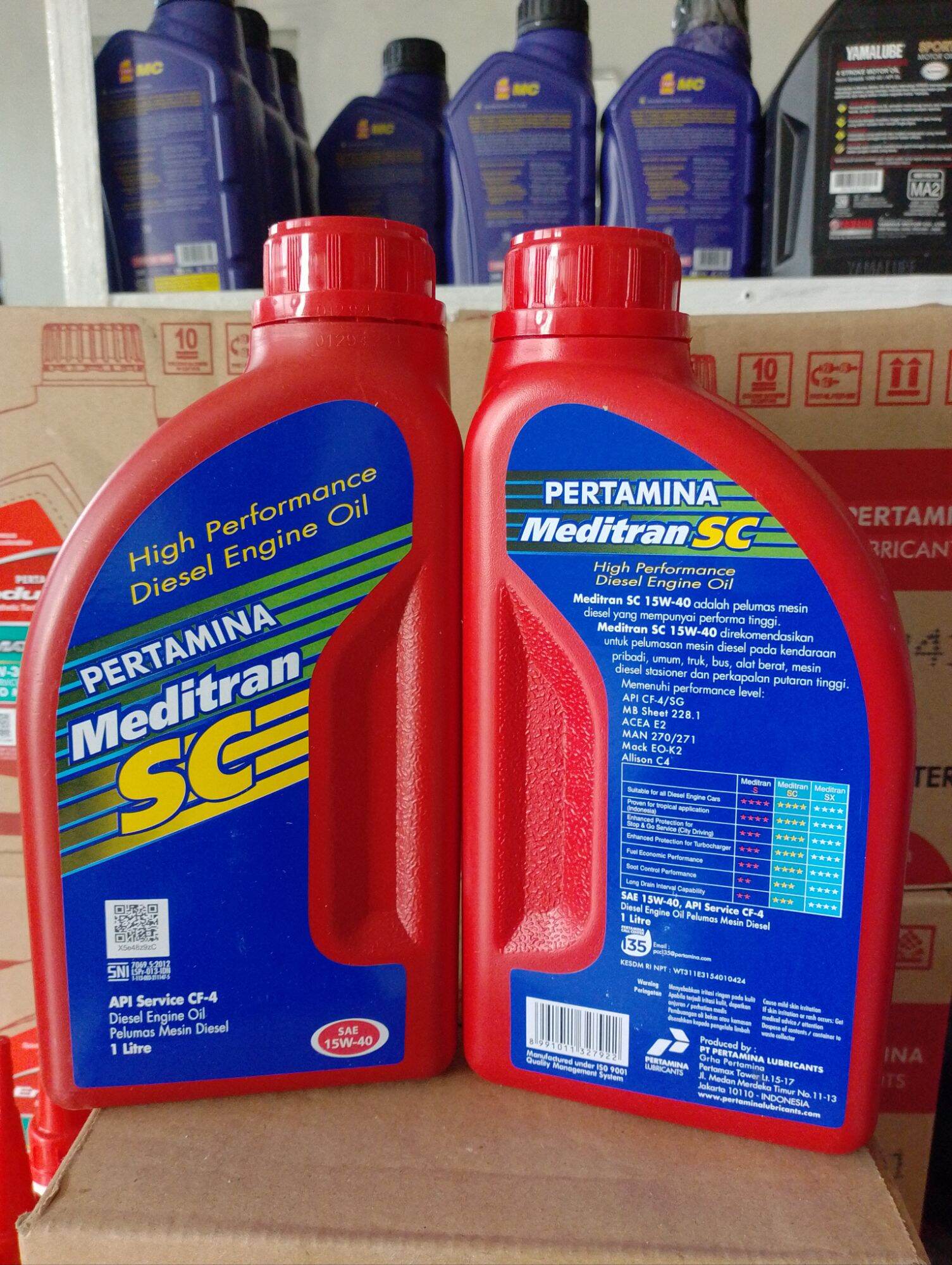 Oli Pertamina Meditran SC 1 Liter 15W-40 Mesin Diesel Solar Botol 1L ...