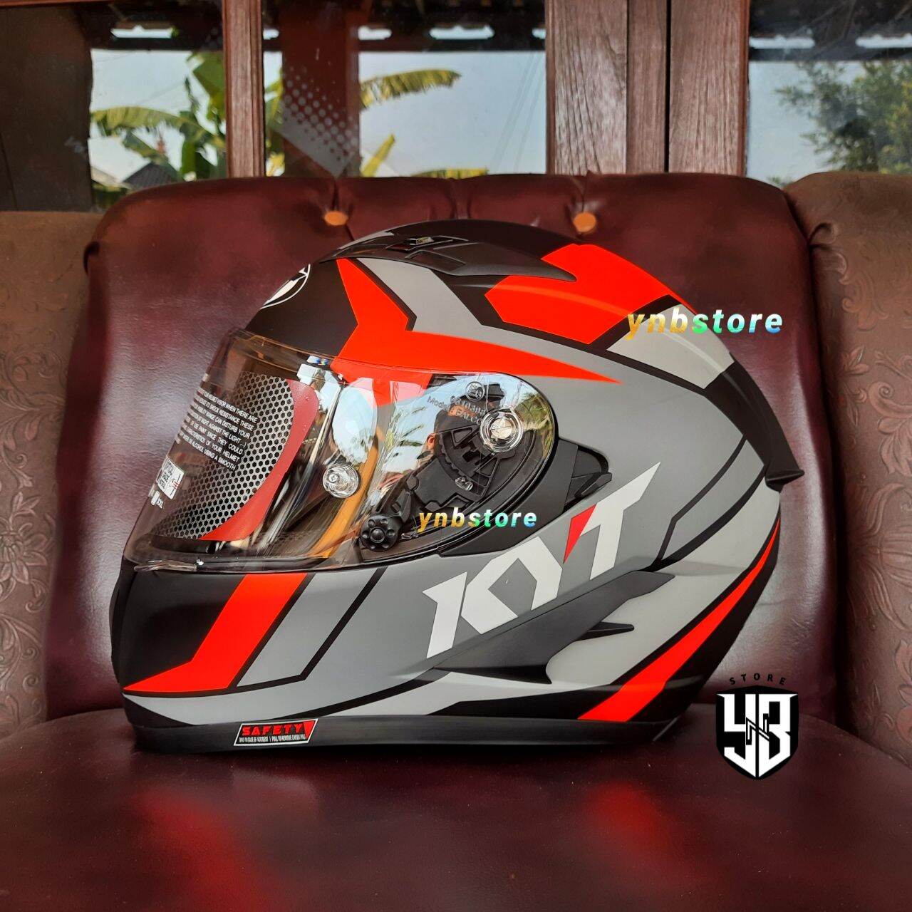 Helm KYT Falcon FR Polos Motif Double Visor Original | Helm Fullface ...
