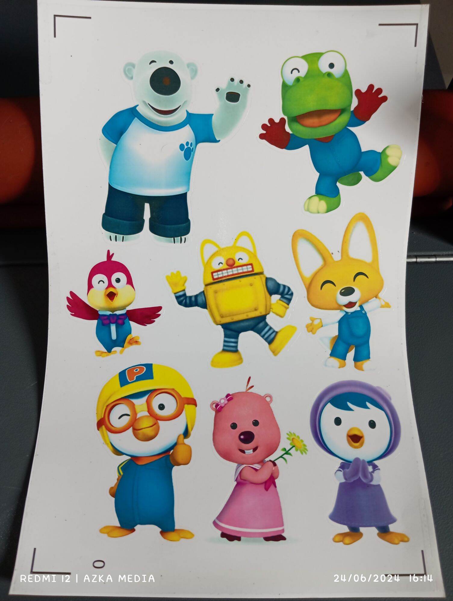 Sticker Dinding Pororo size 30 - 45 cm vinyl white Graftac waterproof ...