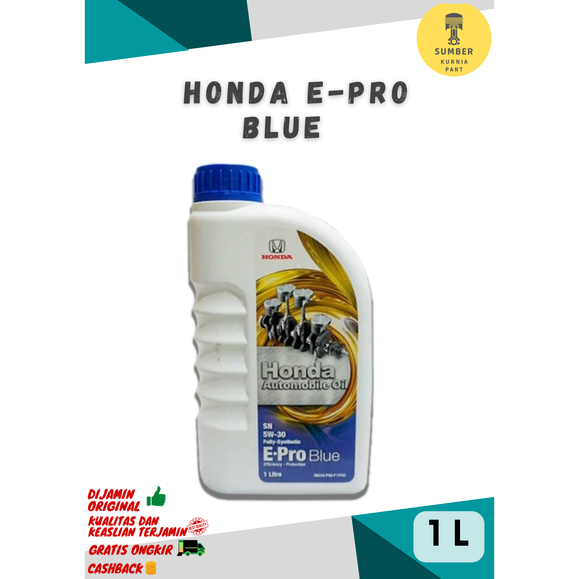 Oli honda E Pro Blue SN 5W-30 1 liter Full shintetic asli original ...