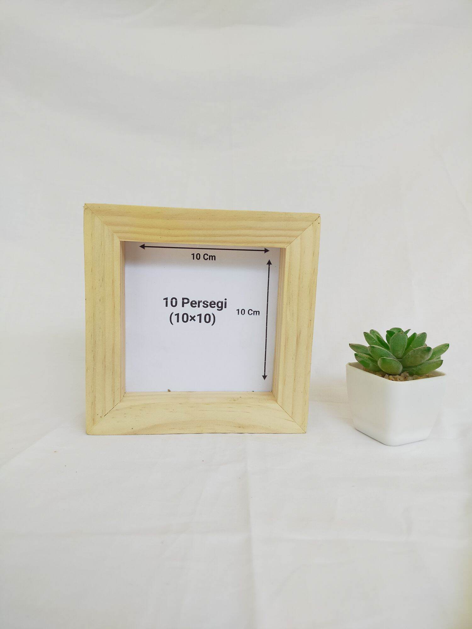 bingkai 3d kotak persegi 10x10 cm frame foto bahan kayu jati belanda ...