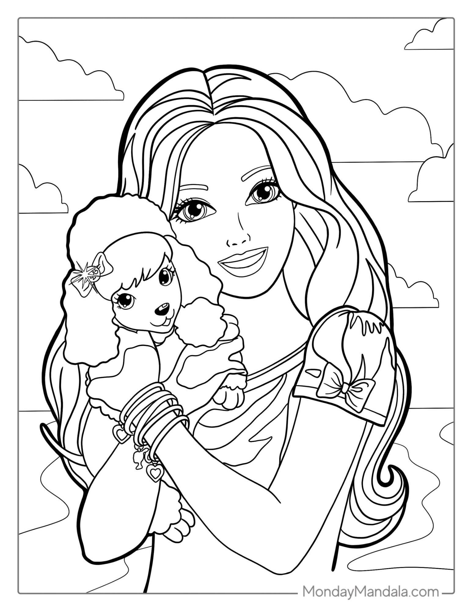 Kertas Gambar Mewarnai A4 Barbie / Coloring / Sketsa Gambar / Kertas ...