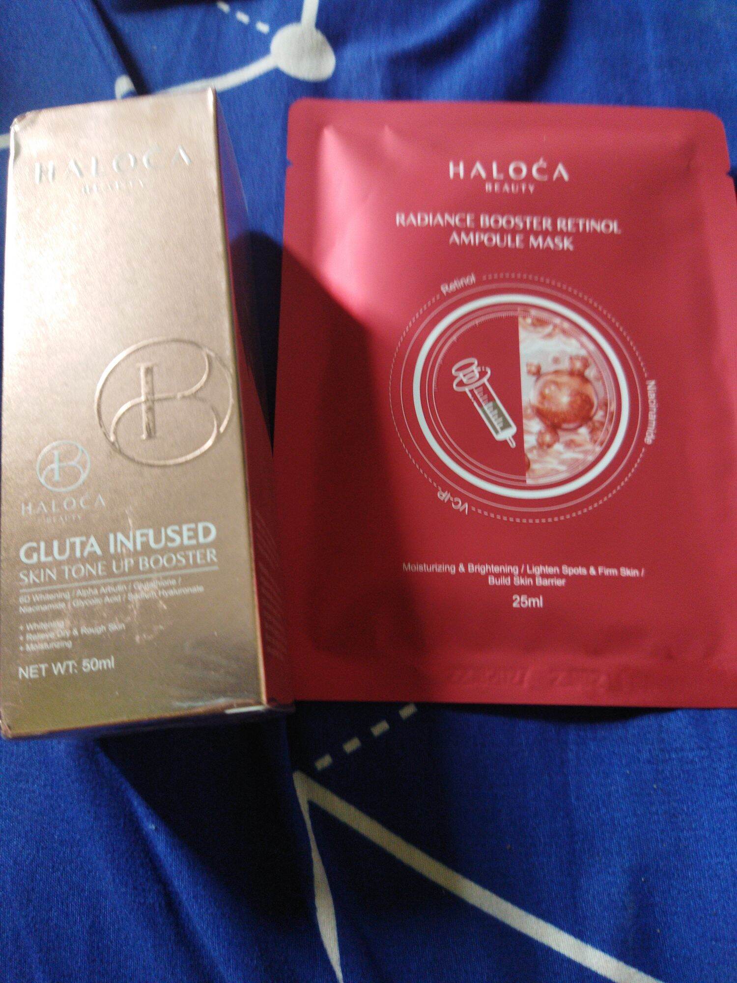 PAKET GLUTA INFUSED BOOSTER FREE RETINOL AMPOULE MASK HALOCA BEAUTY ...