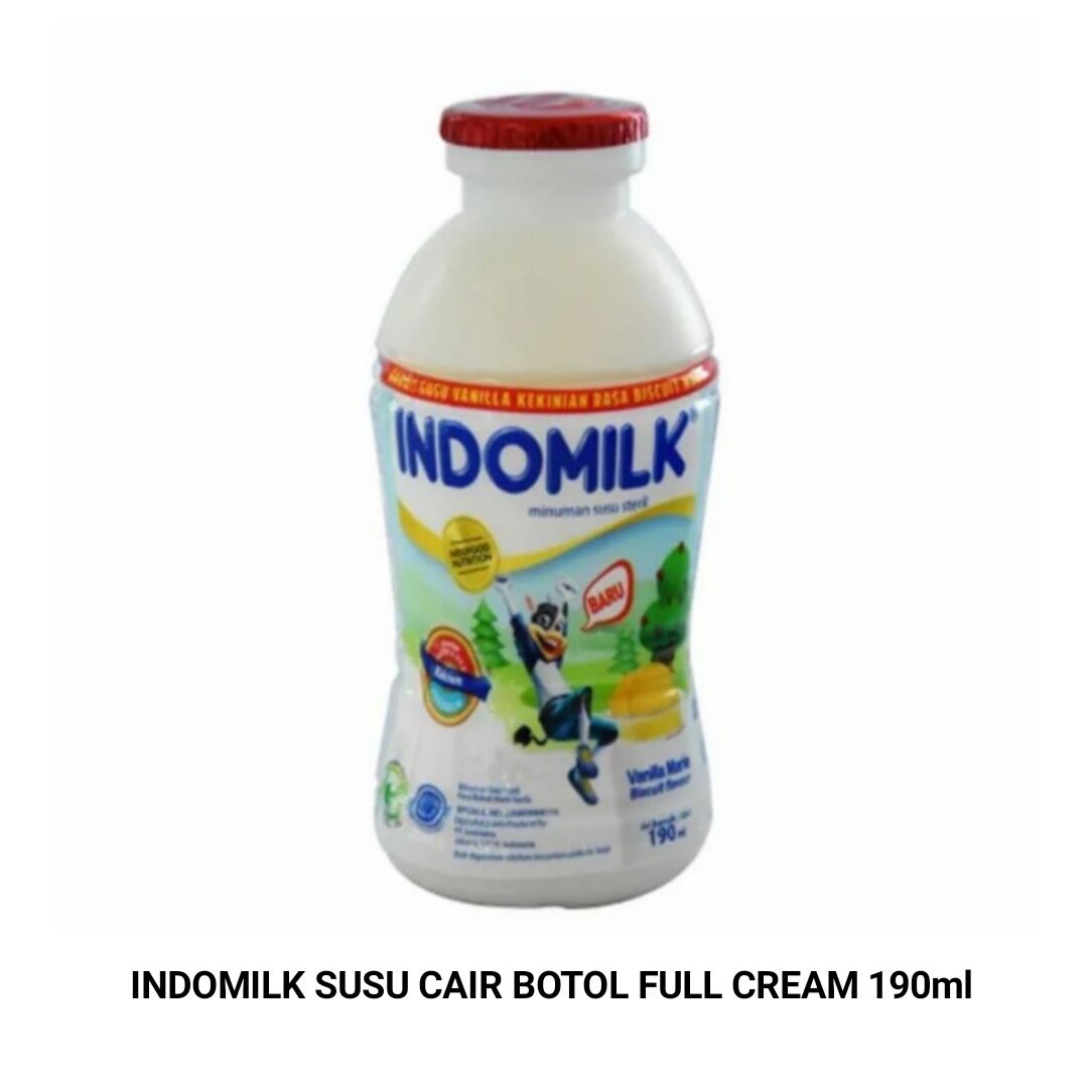 INDOMILK SUSU CAIR BOTOL FULL CREAM 190ml | Lazada Indonesia
