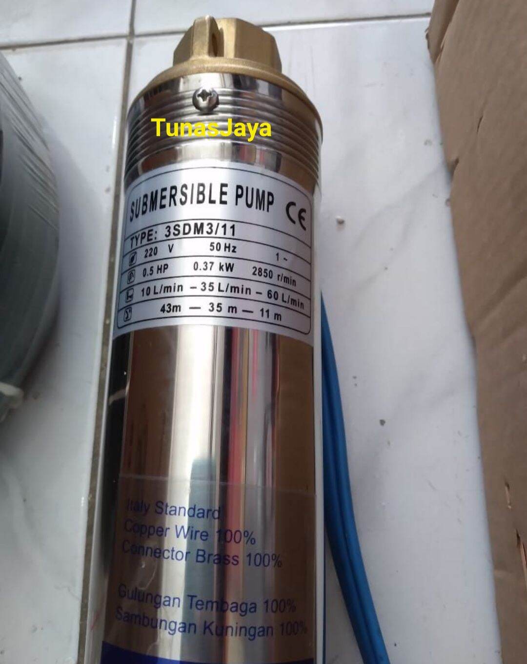 Pompa Sumersible satelite 3"(1/2HP) DAB ITALY 3SDM3/11 + kabel 50meter ...