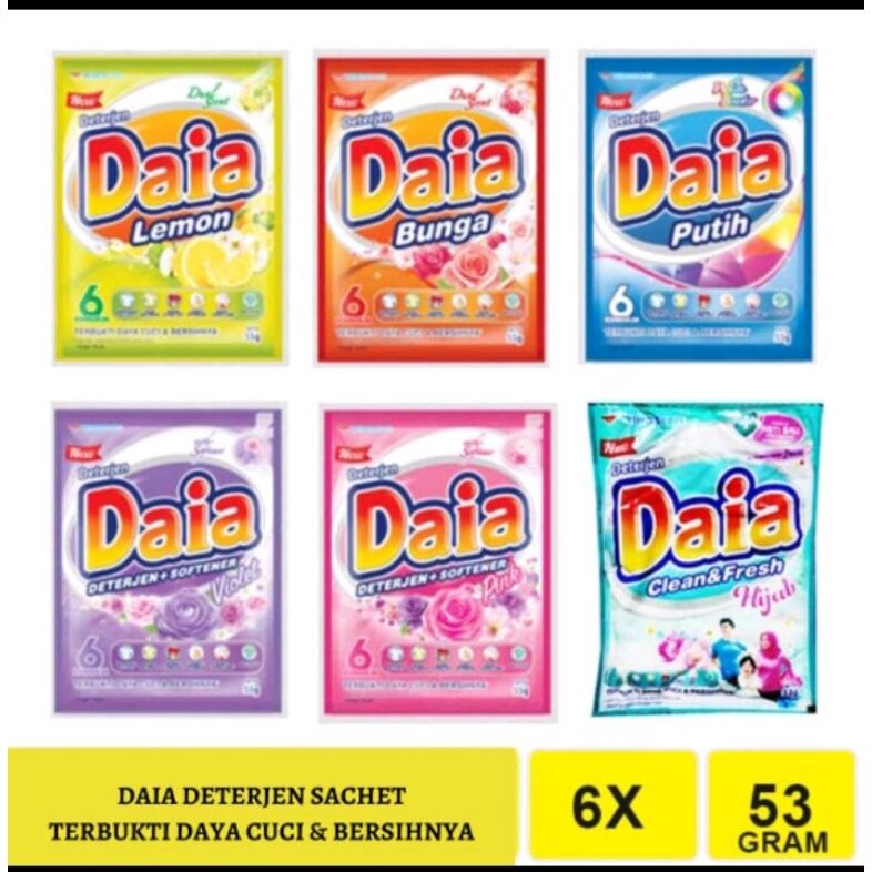 Daia Detergent Bubuk 1000 an Renceng isi 12 Sachet | Lazada Indonesia