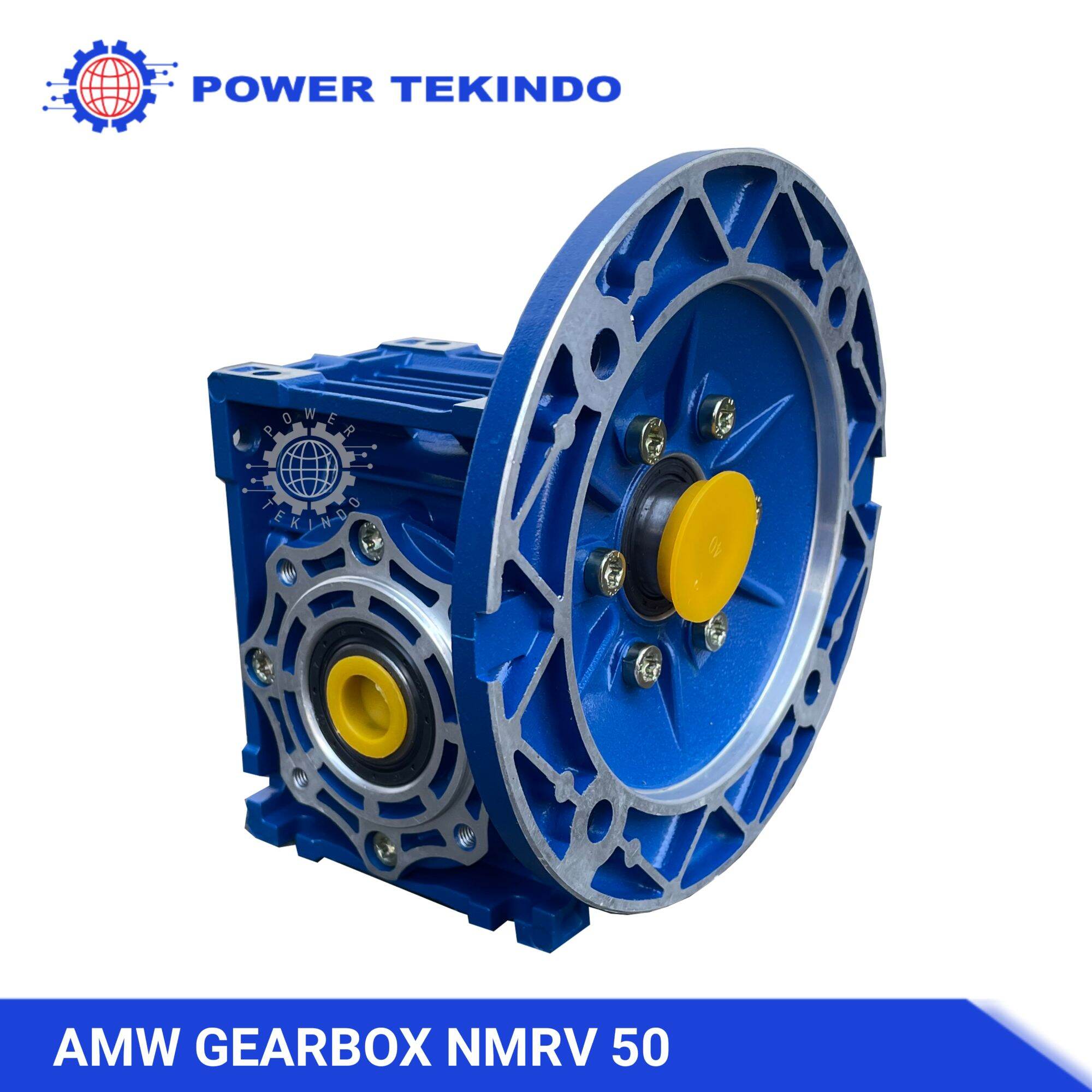 AMW Gearbox NMRV 50 Ratio 10-60 Lengkap Dinamo 0,25 - 1 HP Vertikal ...