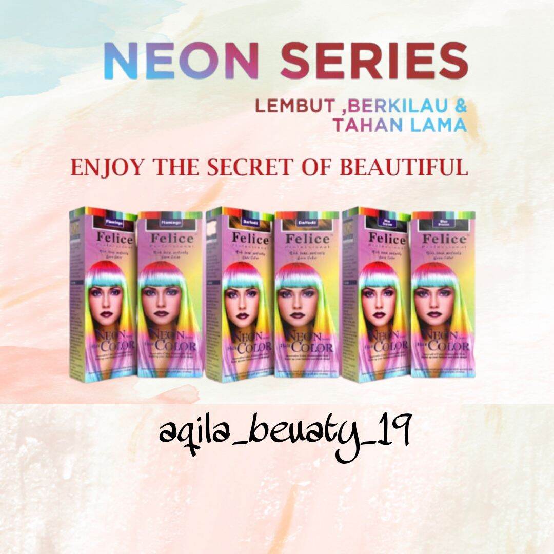 Felice Neon Series Hair Color 60ml Pewarna Rambut Permanen / Cat Rambut ...