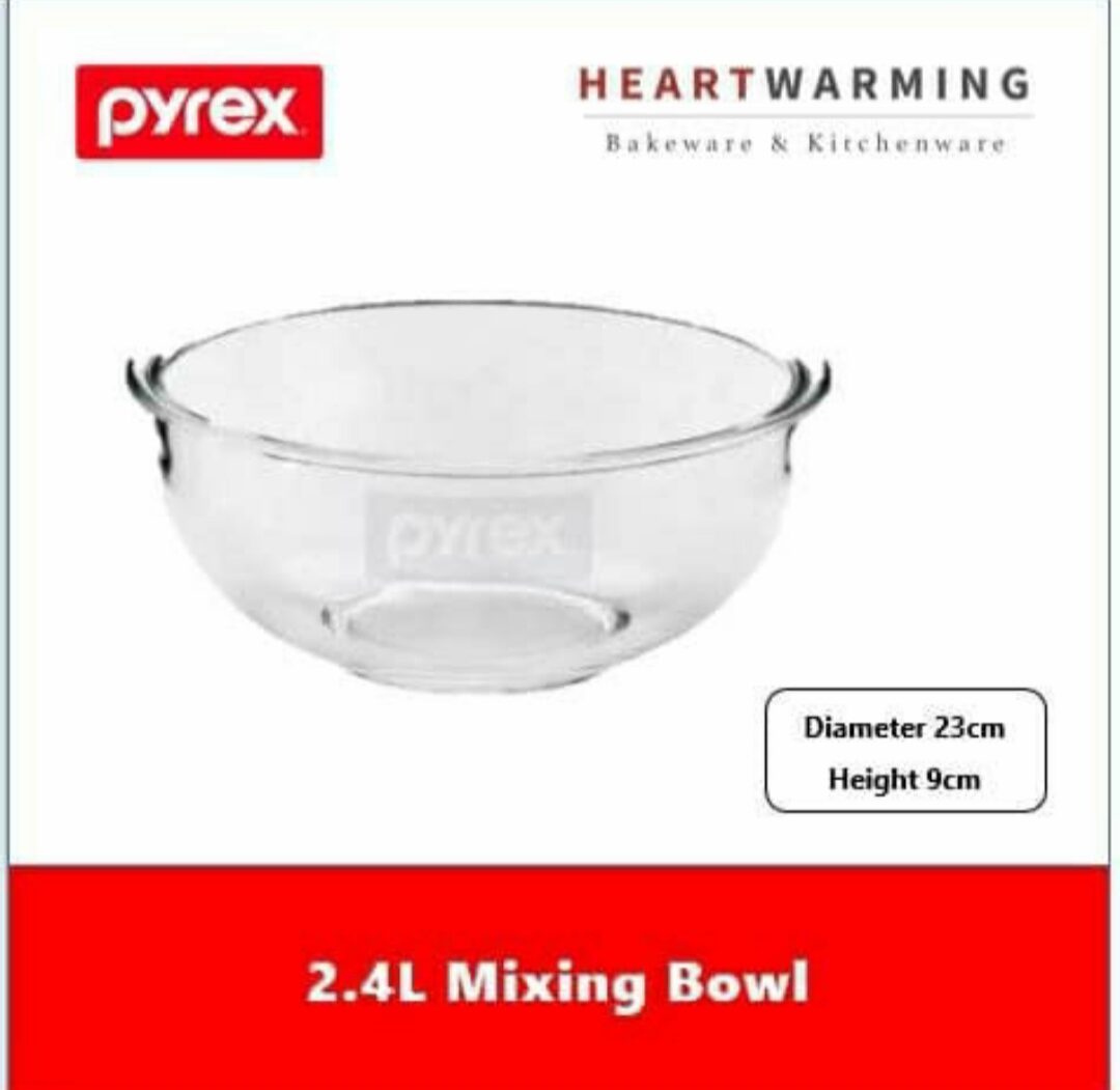 pyrex mixing bowl 2.4l mangkok kaca 2400ml mililiter tebal | Lazada ...