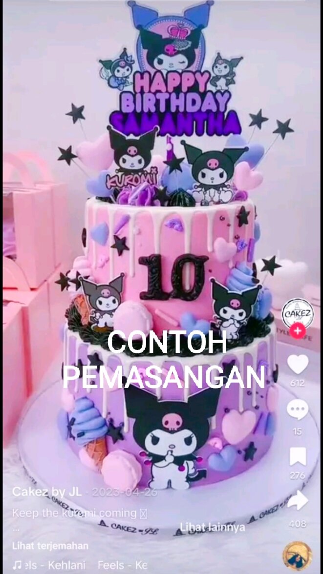 Topper Cake Kuromi gratis tambah nama usia dan foto/hiasan kue | Lazada ...