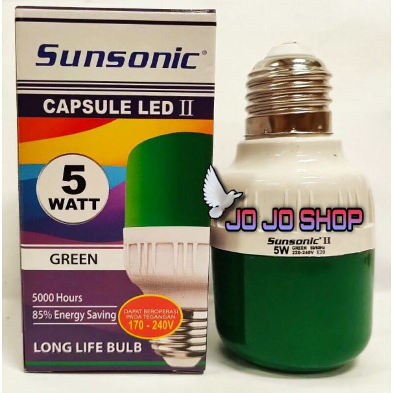 Lampu Led II Capsule Sunsonic 5 Watt Warna Cahaya Hijau | Lazada Indonesia