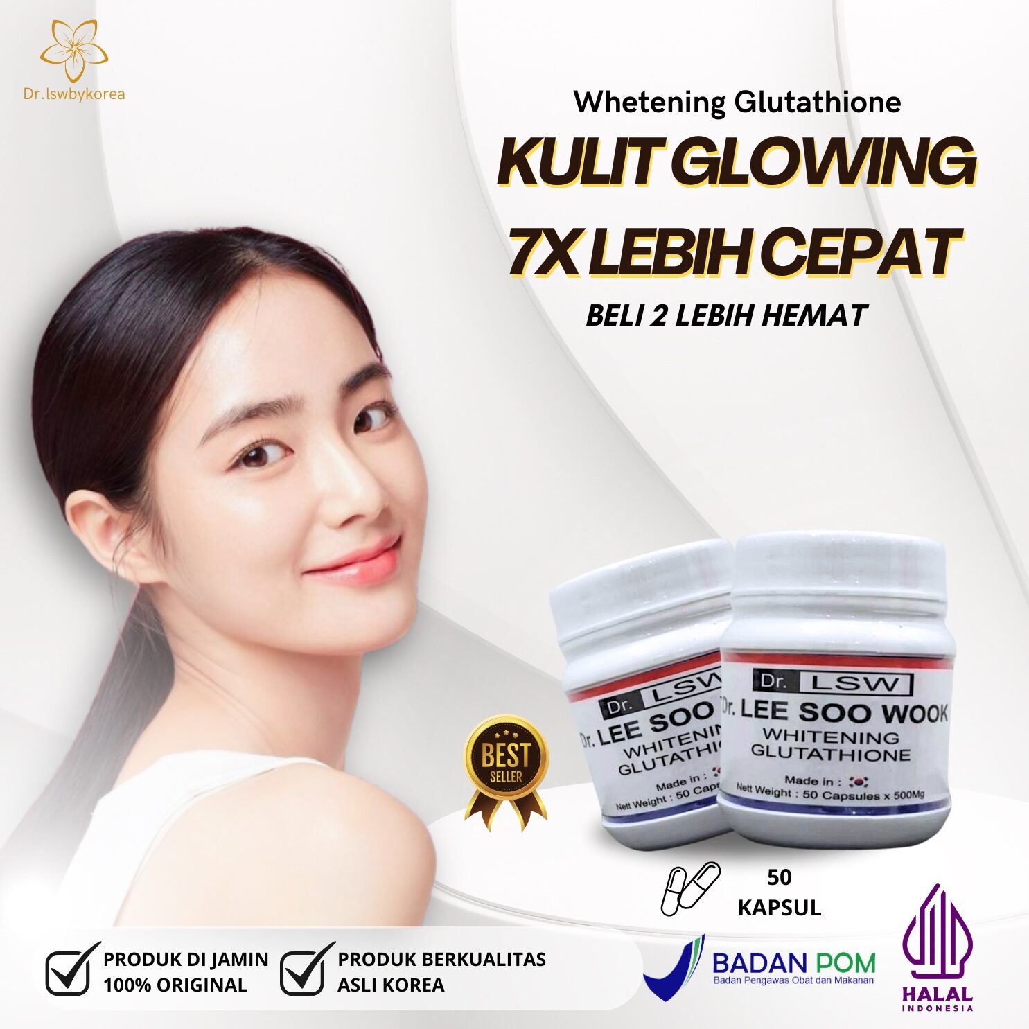 Dr LSW Pemutih Badan Asli Original Glutathione Lee Soo Wook Whitening ...