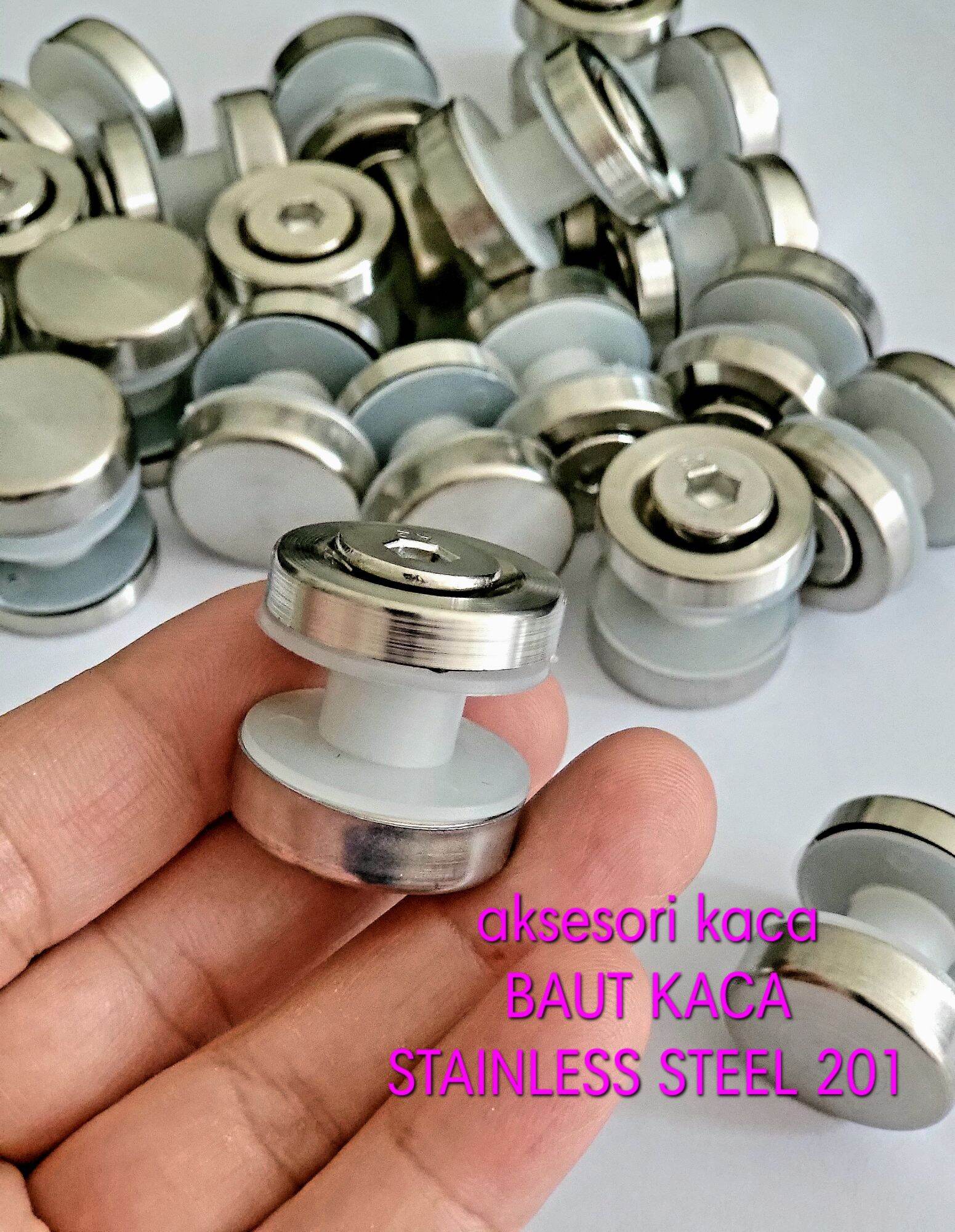 Baut kaca 4 pcs stainless steel 201 jepit railing tangga rail glass ...
