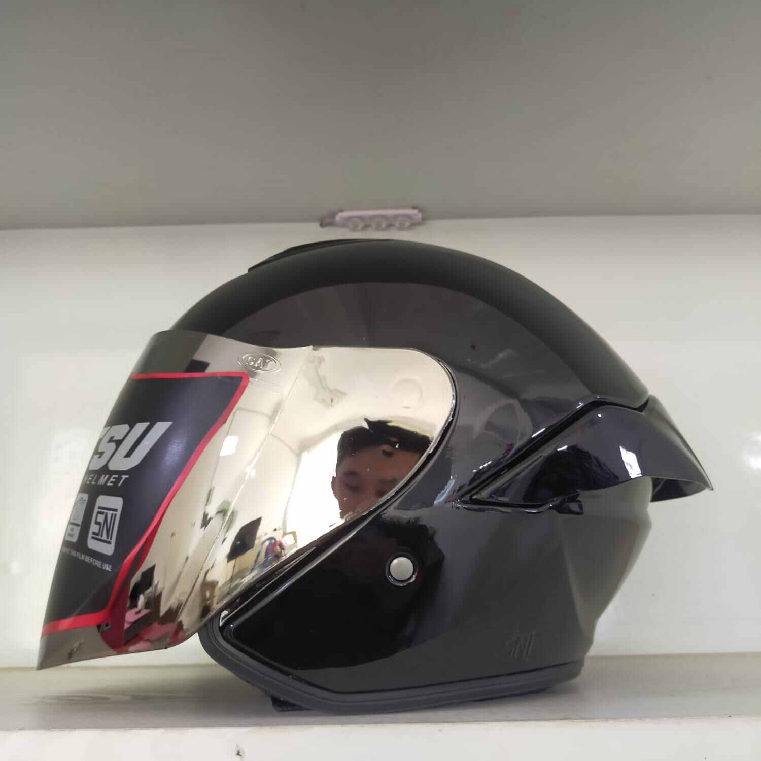Helm Jitsu Js 1 Solid Black Glossy | Lazada Indonesia