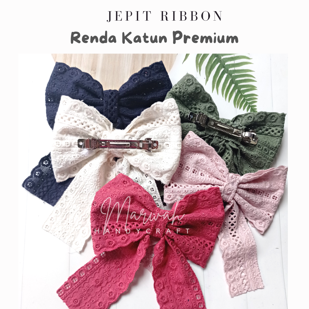 Jepit Rambut Pita Besar Jepit Ribbon Viral Jepit Pita Handmade Renda ...
