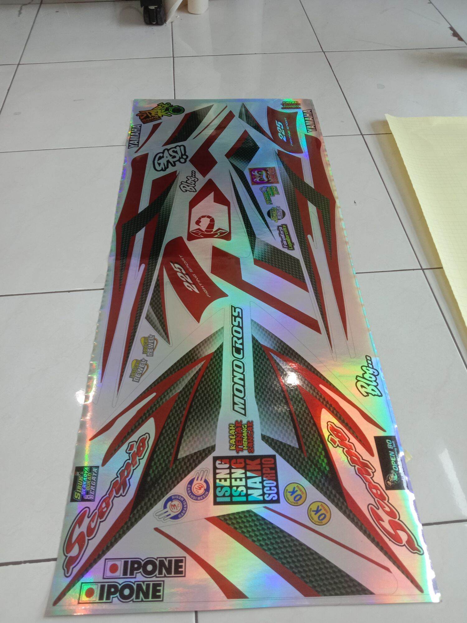 stiker striping/decal Scorpio Steko variasi putih | Lazada Indonesia