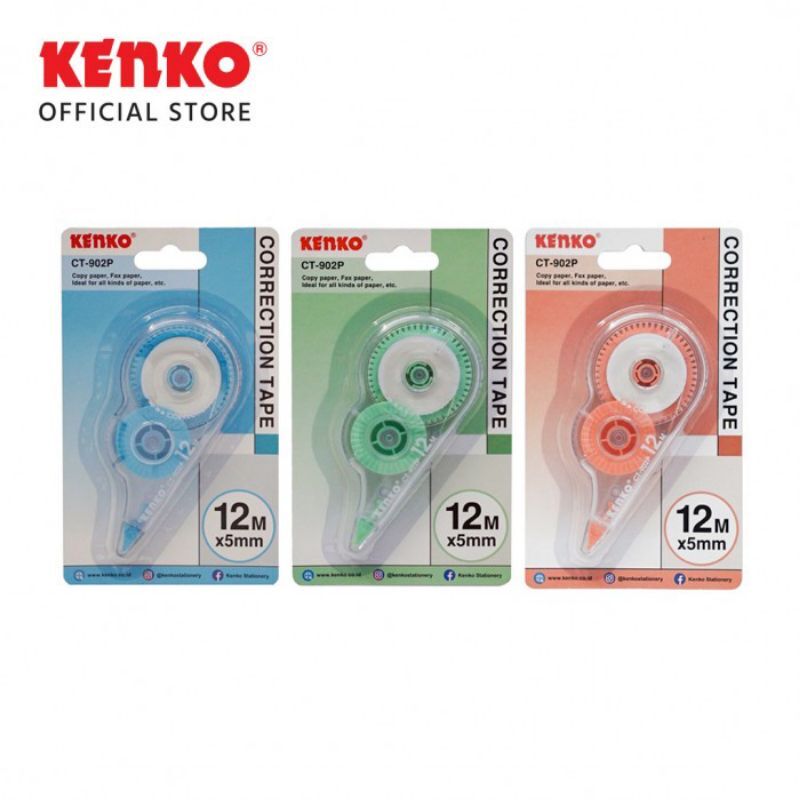 [ PACK ] TipeX Correction Pen Tape Kertas - Kenko CT-902P | Lazada ...