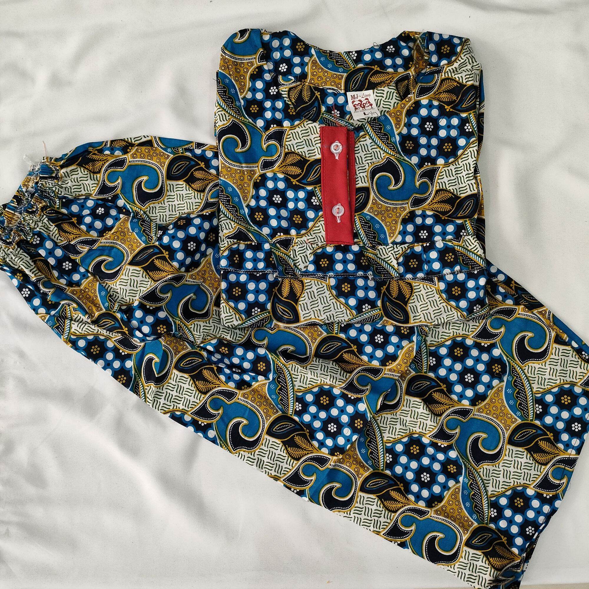 (L) BAJU BATIK MODEL CELANA 3/4 PONGGOL BAGAN UKURAN L (LD=104) MJ ...