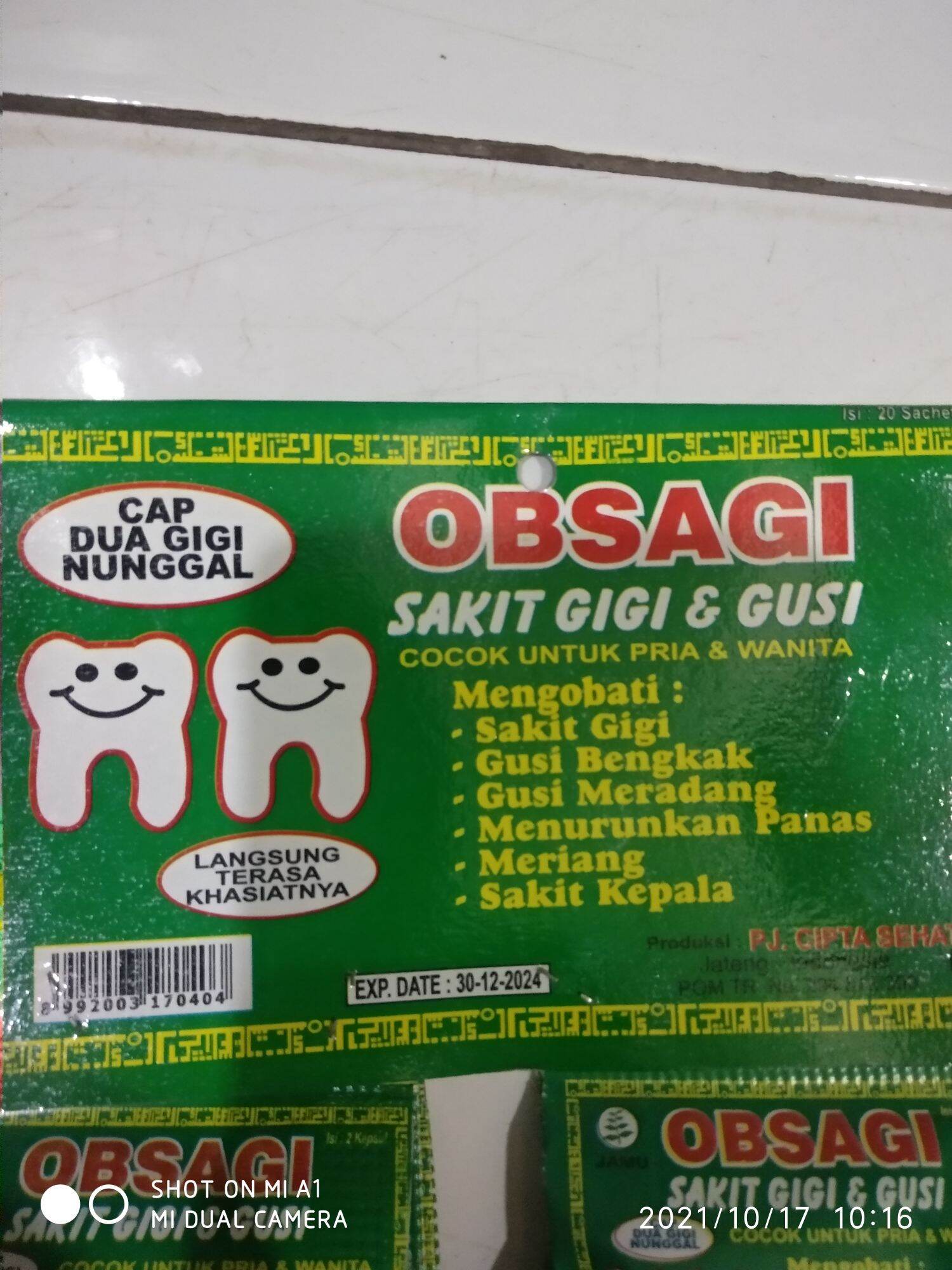 kapsul OBSAGI (sakit gigi & gusi) | Lazada Indonesia