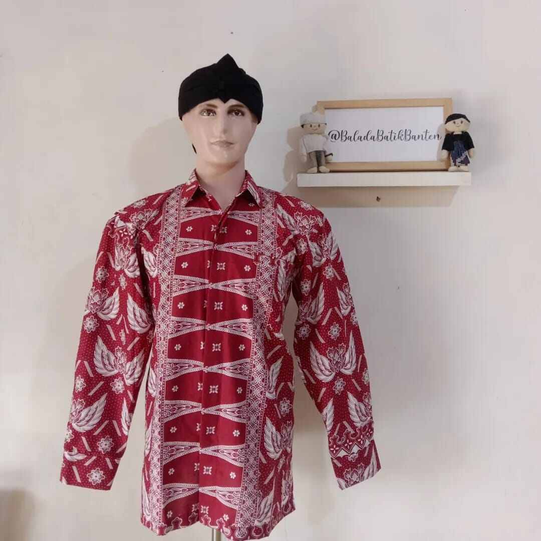 Baju Batik Banten motif khas Baduy, merah putih, pria dan wanita ...