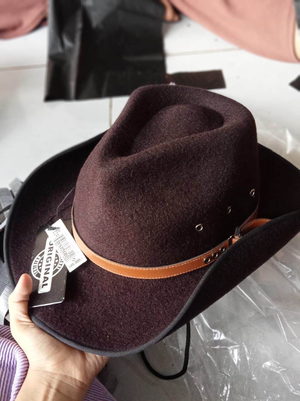 Topi laken Koboy kepala kuda mata itik,tali gesper | Lazada Indonesia