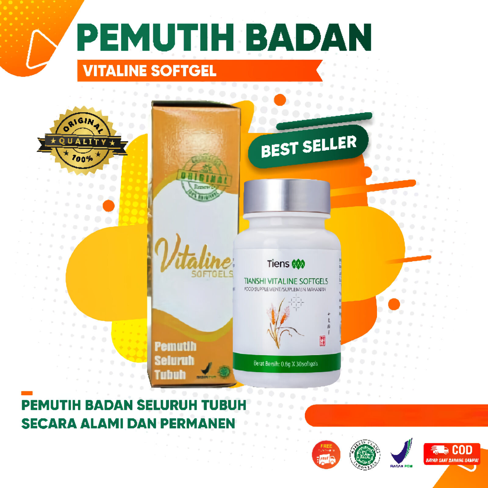 VITALINE SOFTGELS TIENS PEMUTIH SELURUH TUBUH TERBAIK DAN TERAMPUH ...