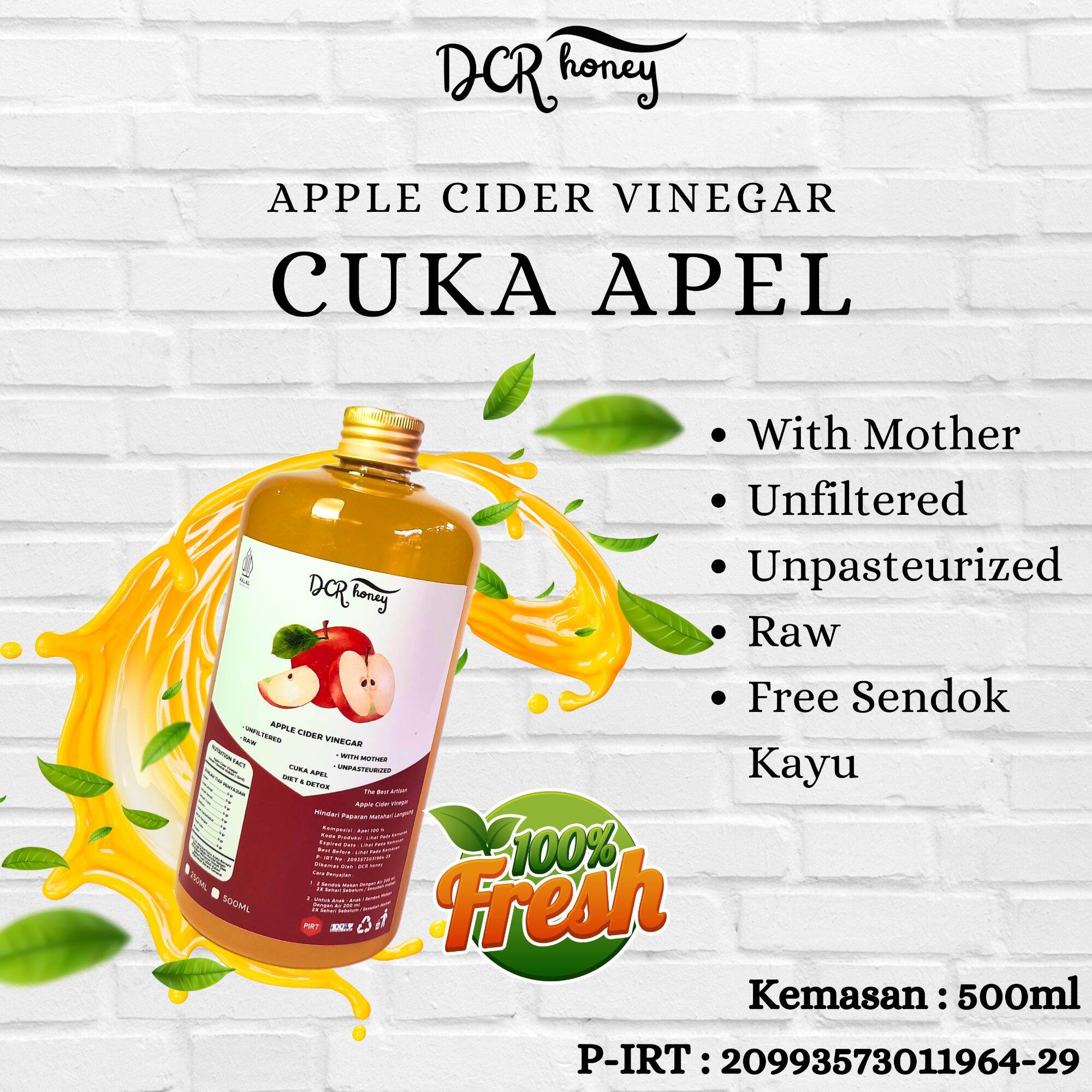 Cuka Apel Sari Apel Cuka Apel Organik Cider Vinegar With Mother ...