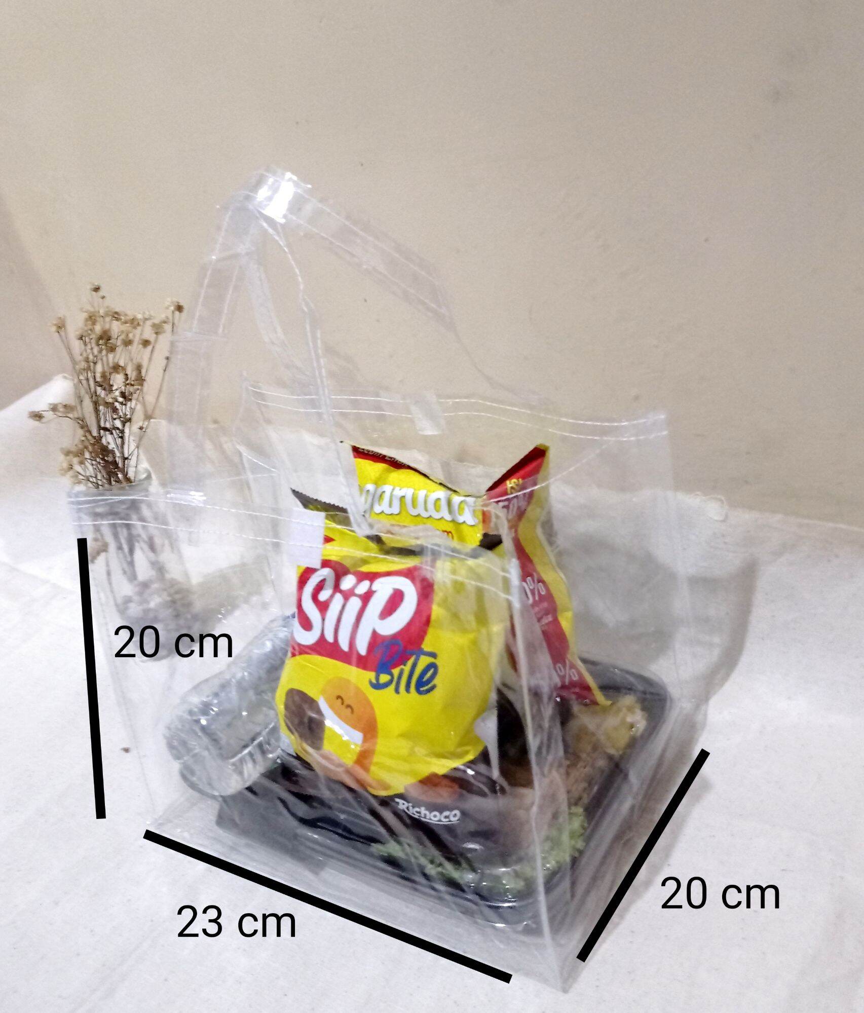 Tas bento snack box ulang tahun mika bening polos lebar 20 cm | Lazada ...