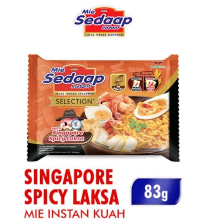 MIE SEDAP KUAH RASA LAKSA SINGAPORE/MIE KUAH/MIE INSTAN/MIE REBUS ...