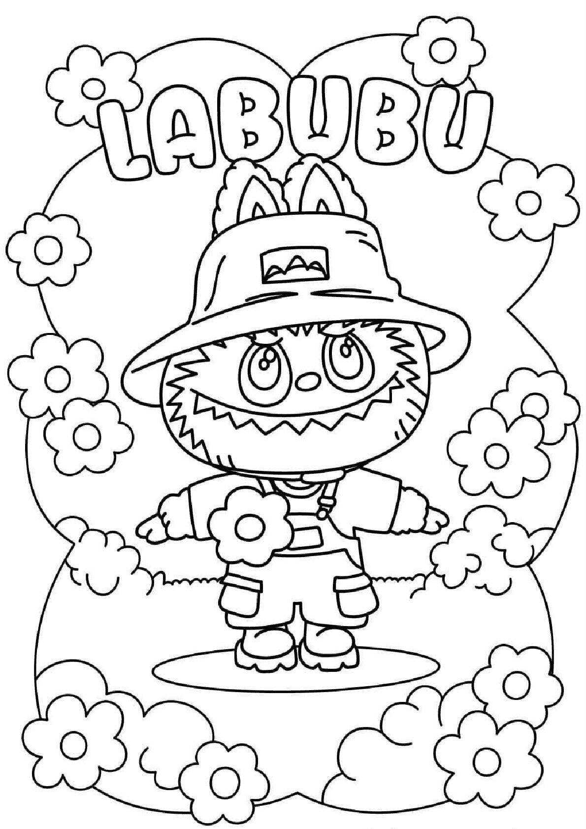 Kertas Gambar Mewarnai A4 Labubu / Coloring / Sketsa Gambar / Kertas ...