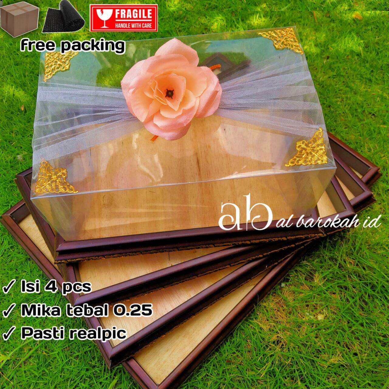 KOTAK PARCEL HANTARAN NIKAH FIGURA COKLAT EMAS 4 PCS | Lazada Indonesia