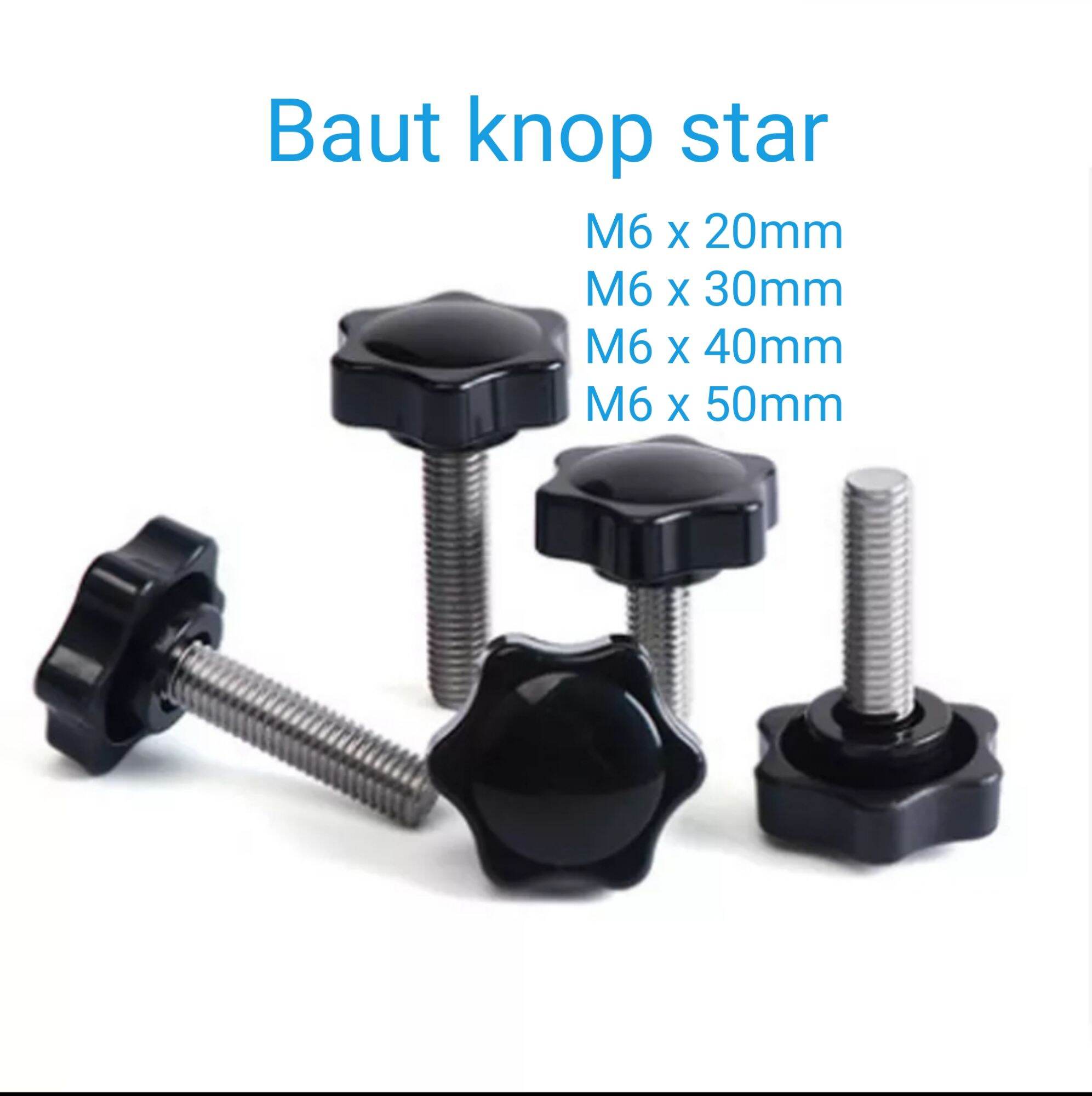 baut knop model star m6 baut kenop m6-m6 x 20mm | Lazada Indonesia