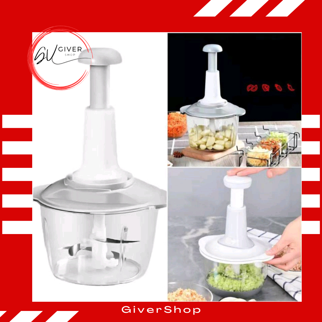 Jumbo Slap Chop Blender Manual Tekan Pencacah Daging Chopper Serbaguna ...