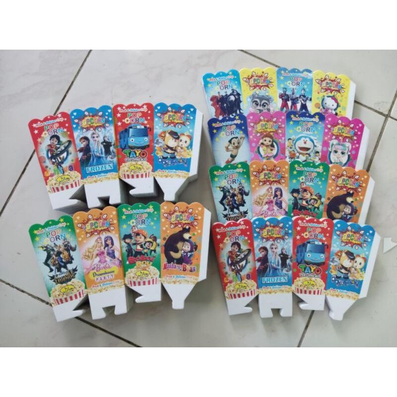 100PCS KERTAS POPCORN UKURAN 9×5 CM / KOTAK POPCORN MINI / KARTON ...