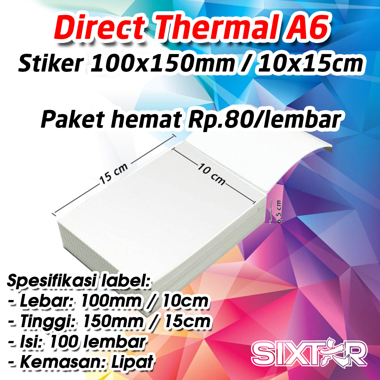 Kertas Label Printer Thermal Sticker Stiker 100x150 mm Lipat | Lazada ...