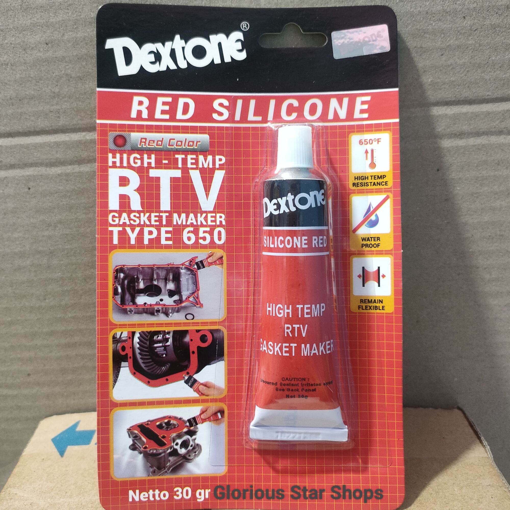 DEXTONE LEM SILICONE GASKET PAKING HIGH TEMP TAHAN ANTI PANAS RED MERAH ...