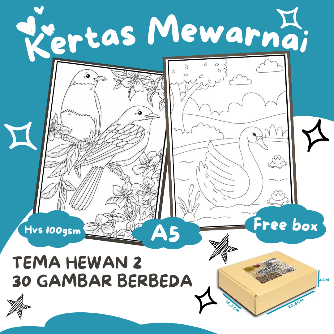 30 LEMBAR KERTAS MEWARNAI / COLORING / KERTAS GAMBAR / GAMBAR MEWARNAI ...