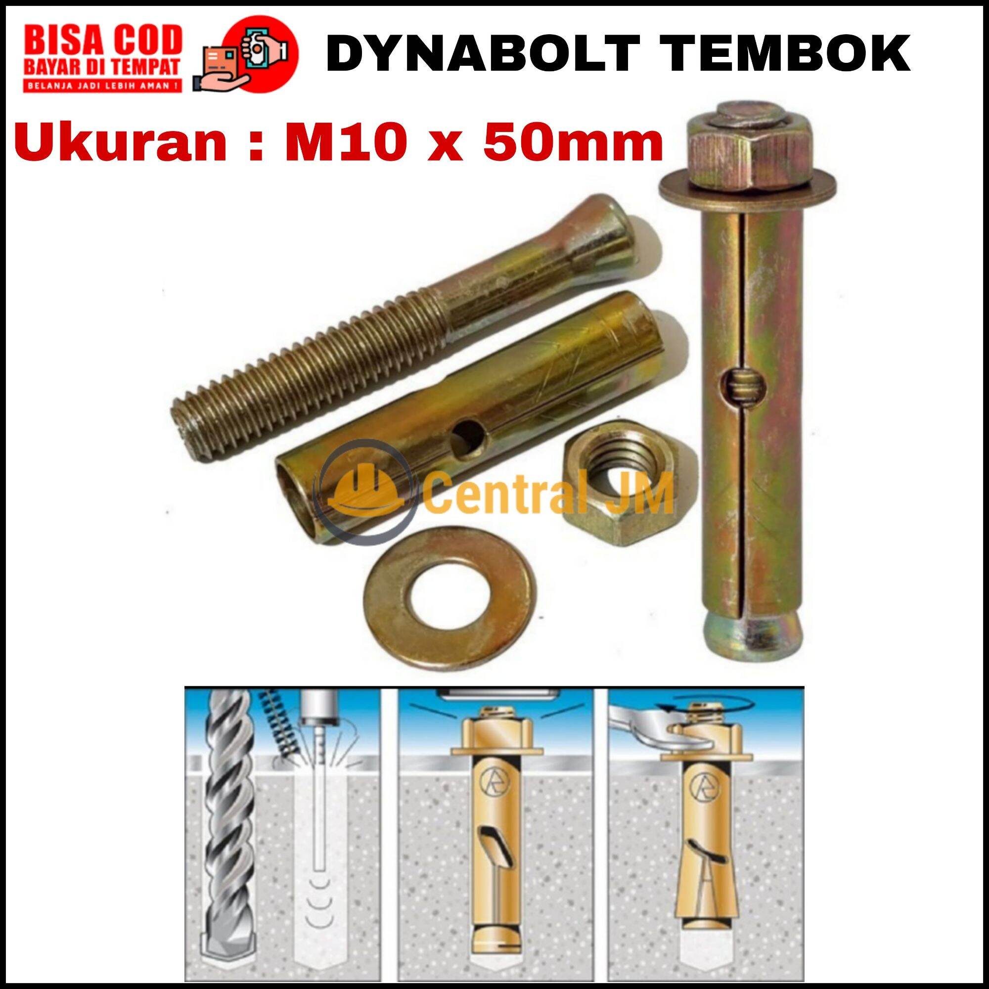 Baut Dynabolt Tembok ISI [ 20 PCS ] Ukuran M10 x 50mm Dinabol Dinabolt ...