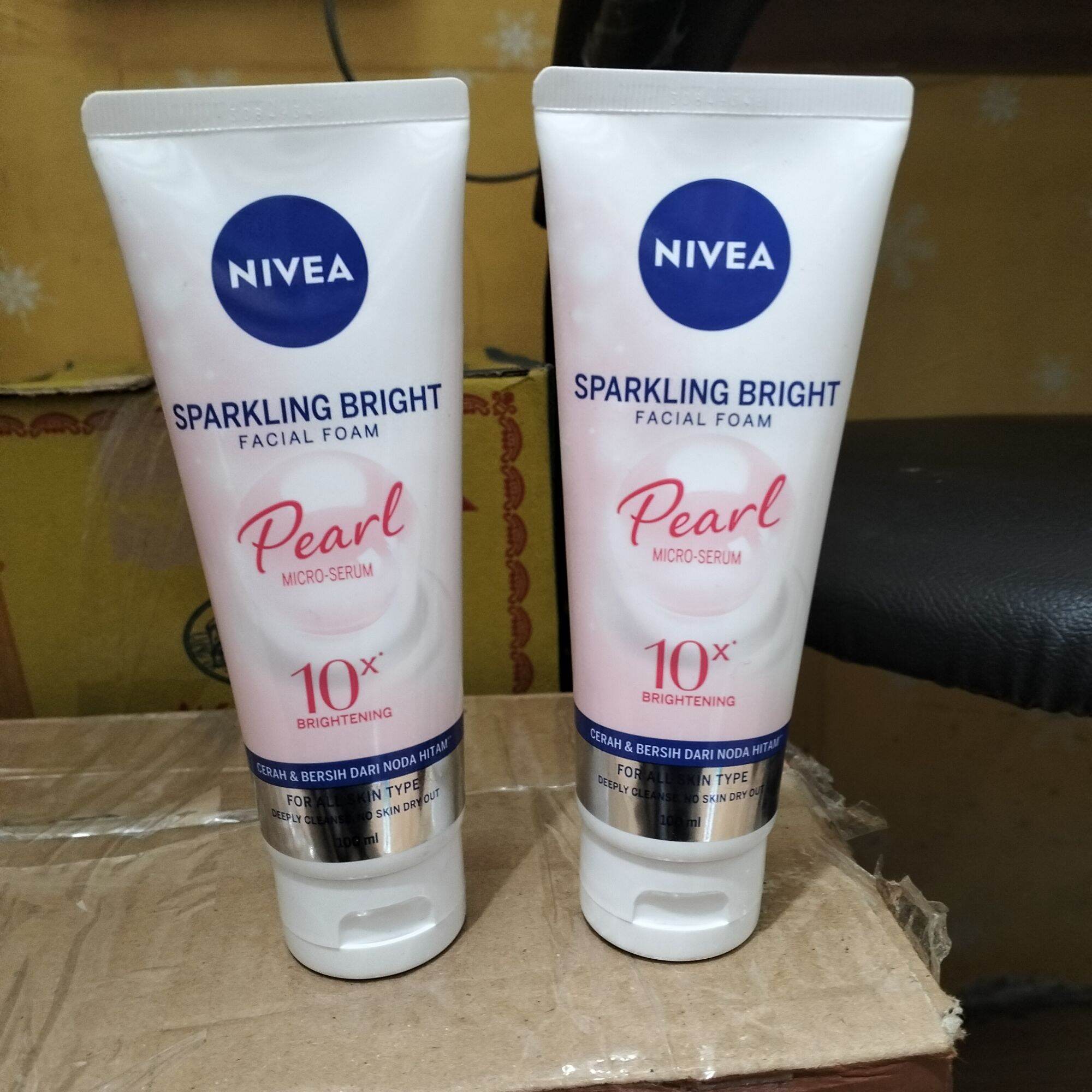 Nivea sparkling bright facial foam 100ml sabun muka Nivea pink 100ml ...